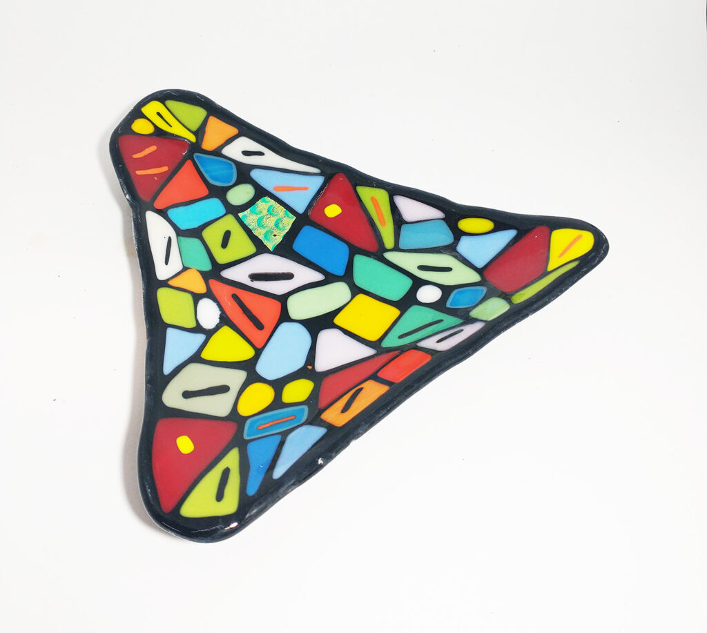 Fused Glass Triangular Mosaic Plate – September 9 – PA Guild of Craftsmen